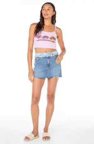 Roxy Palm Stripe Rib Crop Camisole