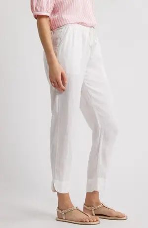 Caslon Tapered Linen Pants - White
