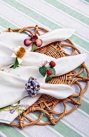 JULISKA Meadow Set Of 4 Napkin Rings - Multi