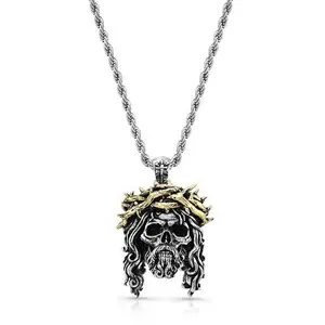 ROOM101 Jesus Skull Piece Pendant - Silver/gold