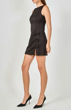 Endless Rose Bow Detail Sheath Mini Dress - Black