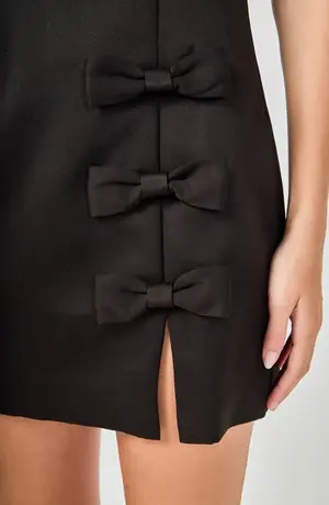 Endless Rose Bow Detail Sheath Mini Dress - Black