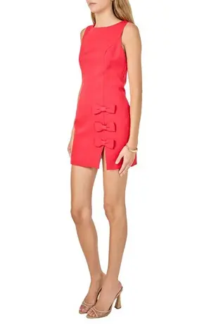 Endless Rose Bow Detail Sheath Mini Dress - Red
