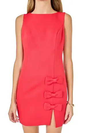 Endless Rose Bow Detail Sheath Mini Dress - Red