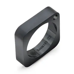 ROOM101 Titanium Square Ring - Black