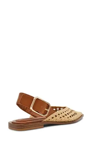 Steve Madden Shay Slingback Flats - Natural Raffia
