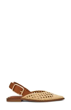 Steve Madden Shay Slingback Flats - Natural Raffia