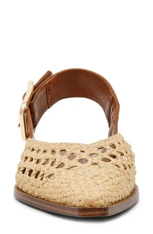 Steve Madden Shay Slingback Flats - Natural Raffia