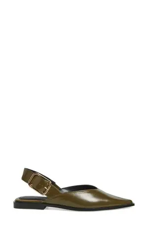 Steve Madden Shay Slingback Flats - Olive Leather