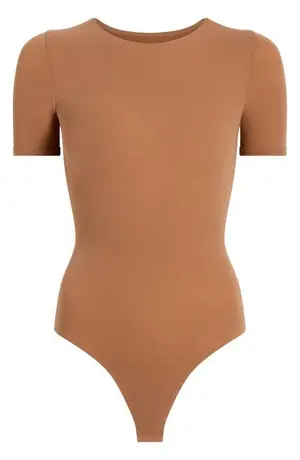 Commando Ballet Short Sleeve Bodysuit - Cocoa