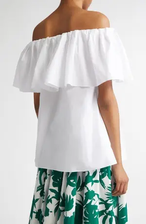 Max Mara Peccati Off-the-shoulder Poplin Top