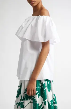 Max Mara Peccati Off-the-shoulder Poplin Top