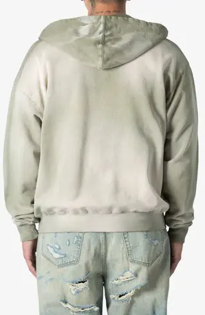 Mnml Basic Faded Cotton Zip-up Hoodie - Washed Olive