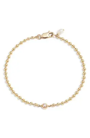 POPPY FINCH Diamond And Freshwater Pearl Beaded Bracelet - 14kyg