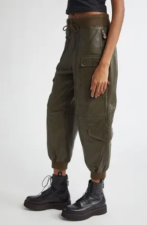R13 Multipocket Leather Balloon Pants