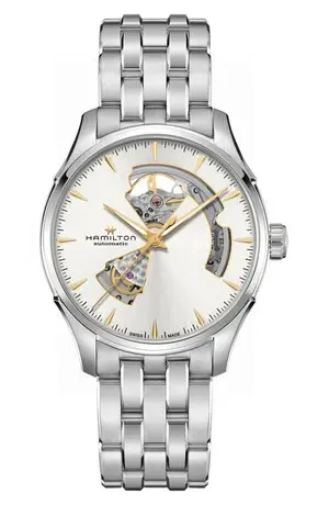 Hamilton Jazzmaster Open Heart Automatic Bracelet Watch - Silver