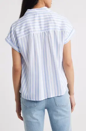BEACHLUNCHLOUNGE Kaiana Stripe Button-up Shirt - Blue Veil