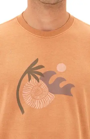 THREADS 4 THOUGHT Sea & Shell Mineral Wash Crewneck Sweatshirt - Papaya