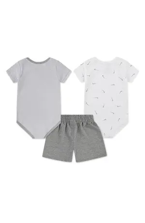 Nike Stripe Swooshfetti 2-pack Bodysuits & Shorts Set - Dark Grey Heather