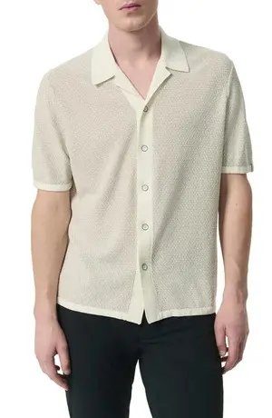 Rag & Bone Zigzag Avery Zuma Toweling Camp Shirt Ivory