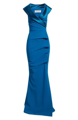 Chiara Boni La Petite Robe Satin Trim Mermaid Gown