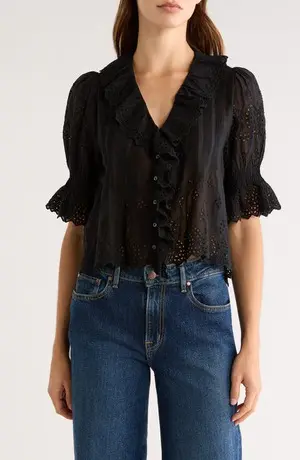 DÔEN Henri Organic Cotton Voile Top - Black
