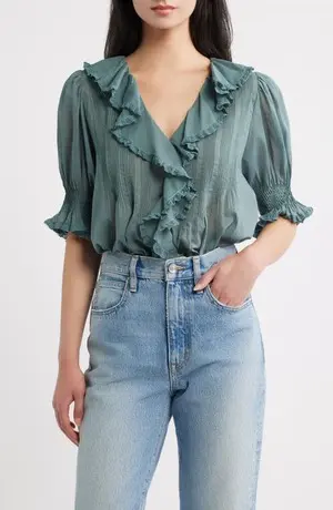 DÔEN Henri Organic Cotton Voile Top - Seafare