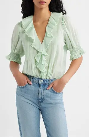 DÔEN Henri Organic Cotton Voile Top - Seafoam
