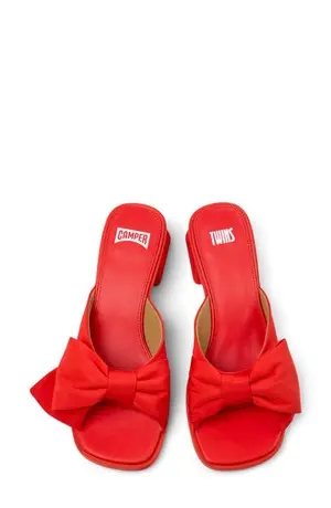 Camper Kora Bow Slide Sandal - Bright Red
