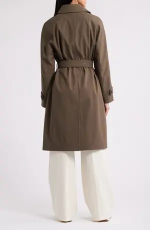 Bcbgmaxazria Water Resistant Belted Trench Coat - Military Green
