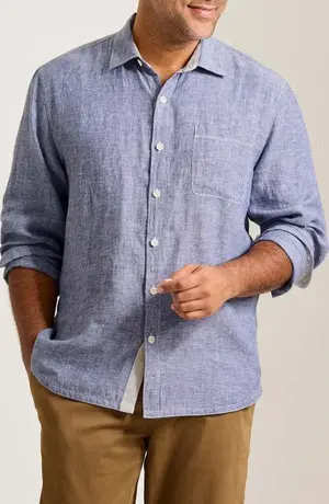 Tommy Bahama Paradise Breezer Linen Shirt Island Navy