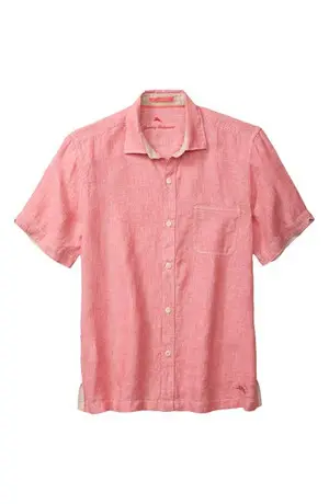 Tommy Bahama Paradise Breezer Linen Shirt Red Sunset