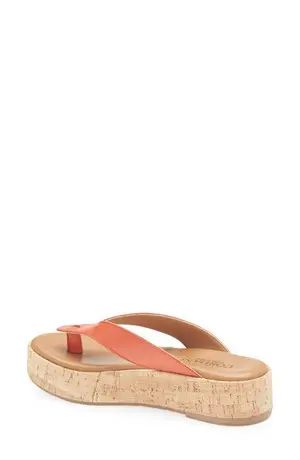 Cordani Kendra Platform Flip Flop - Papaya Leather