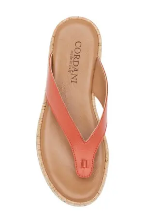 Cordani Kendra Platform Flip Flop - Papaya Leather