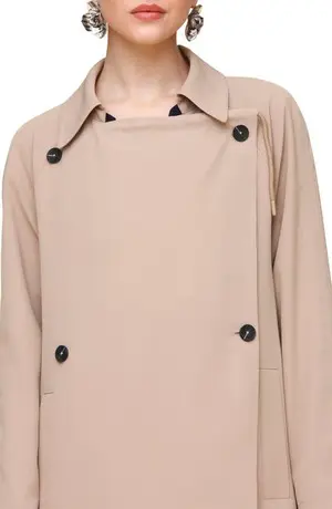 Avec Les Filles Waterfall Drape Front Trench Coat