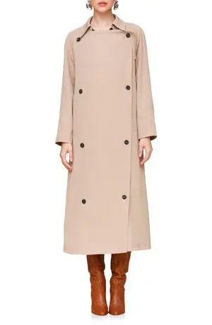 Avec Les Filles Waterfall Drape Front Trench Coat