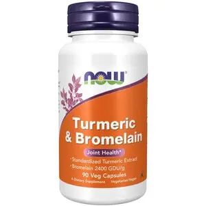 NOW FOODS Turmeric & Bromelain Veg Capsules 90 Capsules - One-color