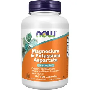 NOW FOODS Magnesium & Potassium Aspartate 120 Capsules - One-color