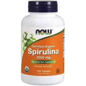 NOW FOODS Organic Spirulina 1000mg 120 Tablets - One-color