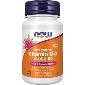NOW FOODS Vitamin D-3 5000iu 240 Softgels - One-color