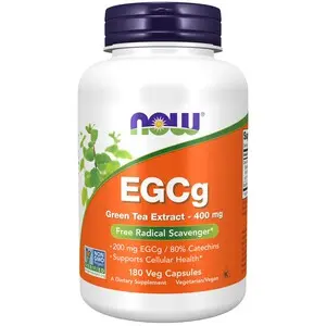 NOW FOODS Egcg Green Tea Extract 400mg Veg Capsules 180 Capsules - One-color
