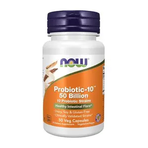 NOW FOODS Probiotic-10 50 Billion 50 Capsules - One-color