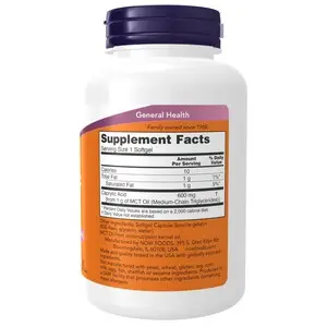 NOW FOODS Caprylic Acid 600mg 100 Softgels - One-color
