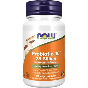 NOW FOODS Probiotic-10 25 Billion 50 Capsules - One-color