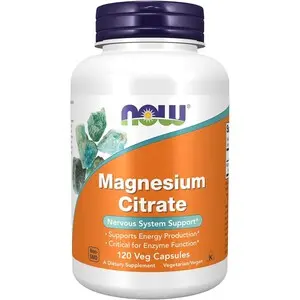 NOW FOODS Magnesium Citrate 400mg 120 Capsules - One-color