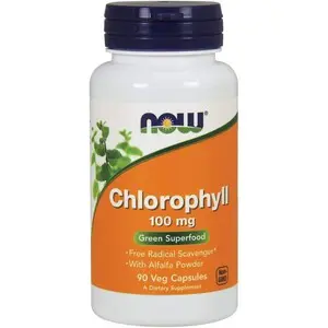 NOW FOODS Chlorophyll 100mg Veg Capsules 90 Capsules - One-color