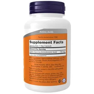 NOW FOODS Gaba 750mg 100 Capsules
