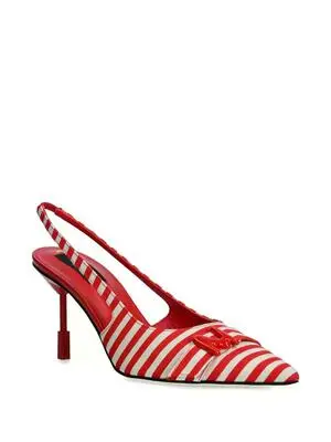 MSGM 90mm Striped Pumps - Red