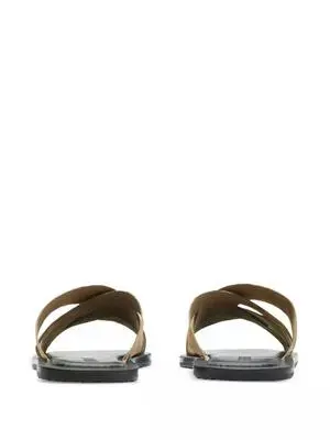 Burberry Checked Slides - Neutrals