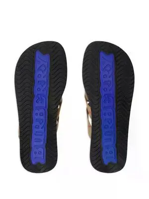 Burberry Checked Slides - Neutrals